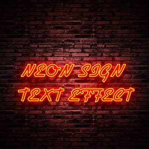 Neon Sign Photoshop PSD Text Effect Template Instant Download - Etsy