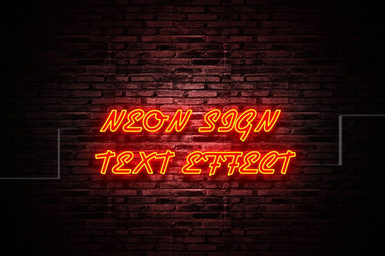 Neon Sign Photoshop PSD Text Effect Template Instant Download - Etsy