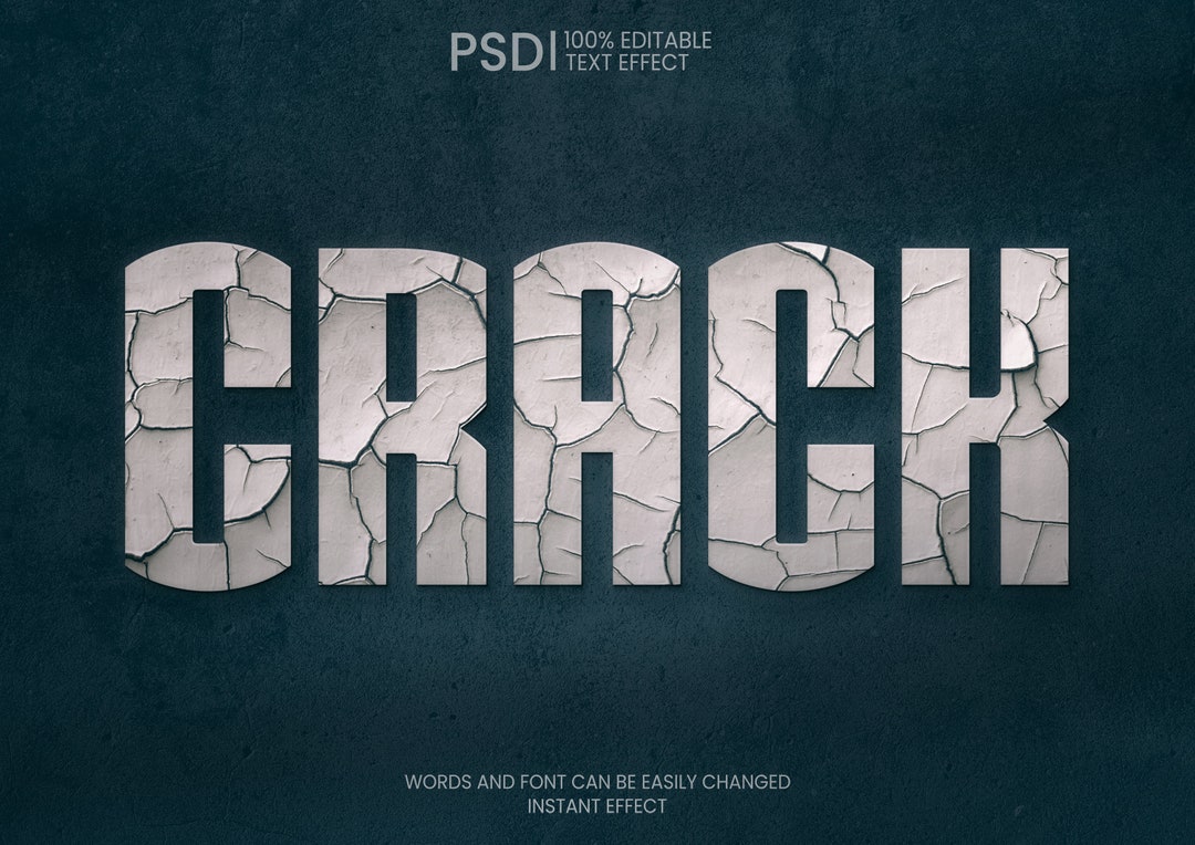 Cracked Stone Text Effect PSD Template Instant Download - Etsy