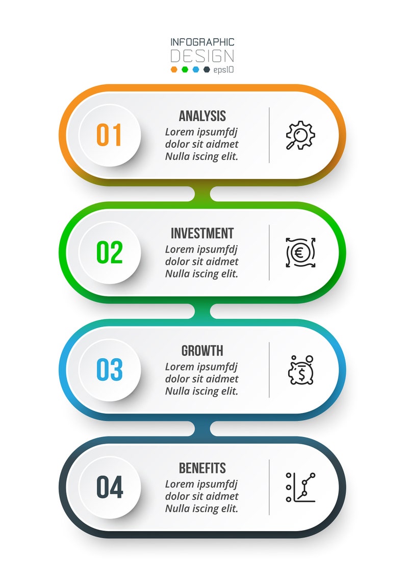 Infographic Template 4 Step Fully Editable EPS and PNG Instant Download ...