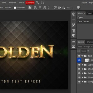 Golden Shiny 3D Text Effect Photoshop PSD Template Instant Download - Etsy