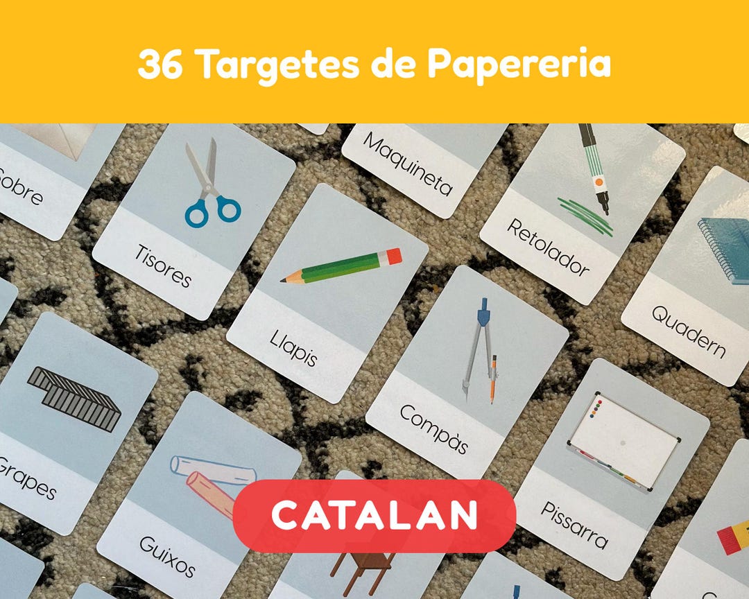 Stationary Flashcards for Kids – 36 School Supplies (material Escolar ...