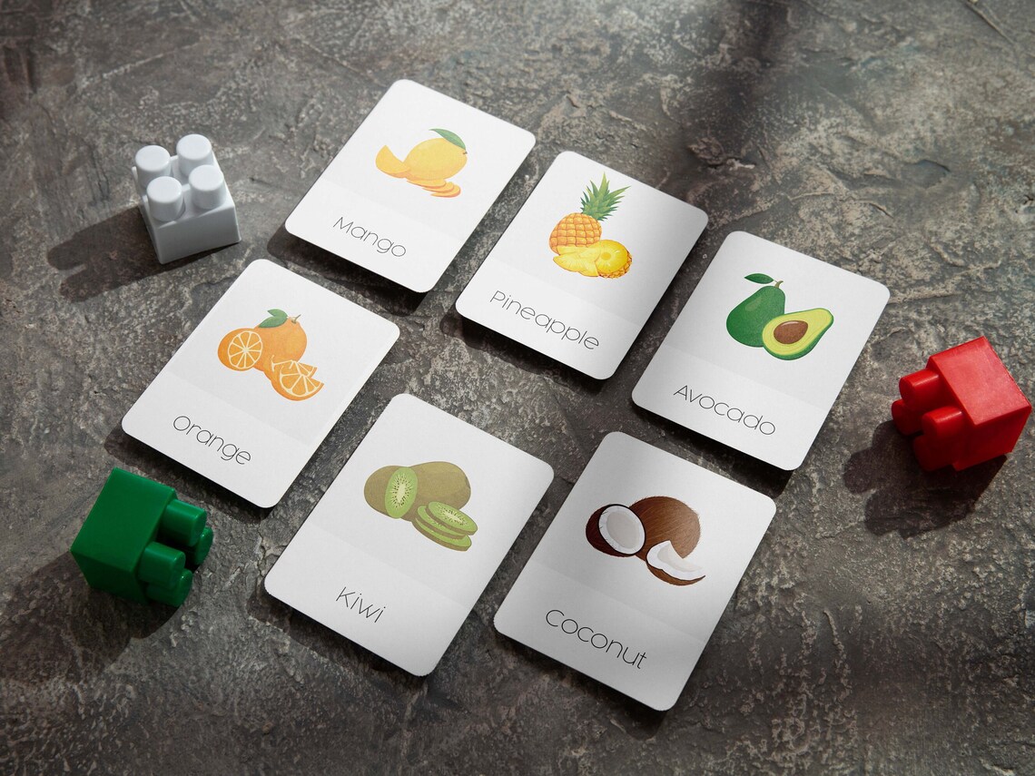 Fruits Names Flash Cards for Digital Download: Vibrant, Educational and ...