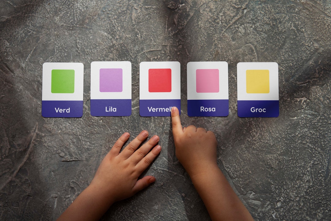 Catalan Nom Del Colors , 12 Printable Educational Color Names Cards for ...