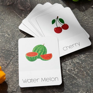 Fruits Names Flash Cards for Digital Download: Vibrant, Educational and ...