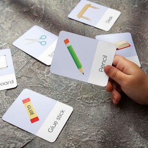 Stationery Flash Cards for Kids/toddlers Learn Play Have - Etsy