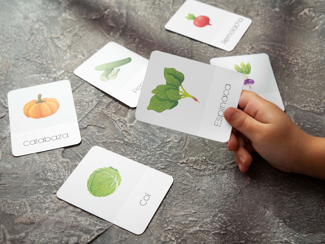 Tarjetas Educativas De Verduras - Descarga Digital: Aprendizaje ...