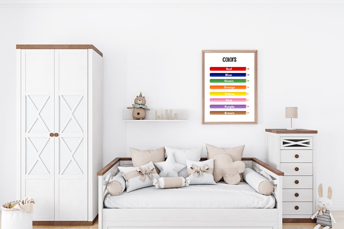 3 Color Names Posters in English Spanish & Catalan for Kids - Etsy