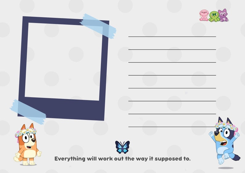 Bluey's Scrapbook and Photo Book for Kids, 25 Page Included for Digital ...