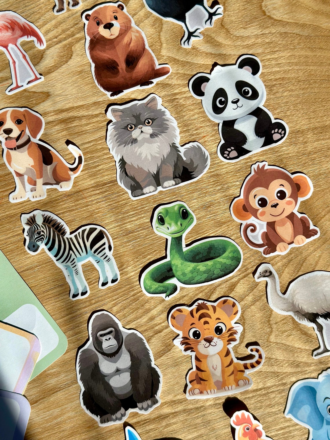 50 Spanish Animals Flash Cards With English Translation and Matching ...