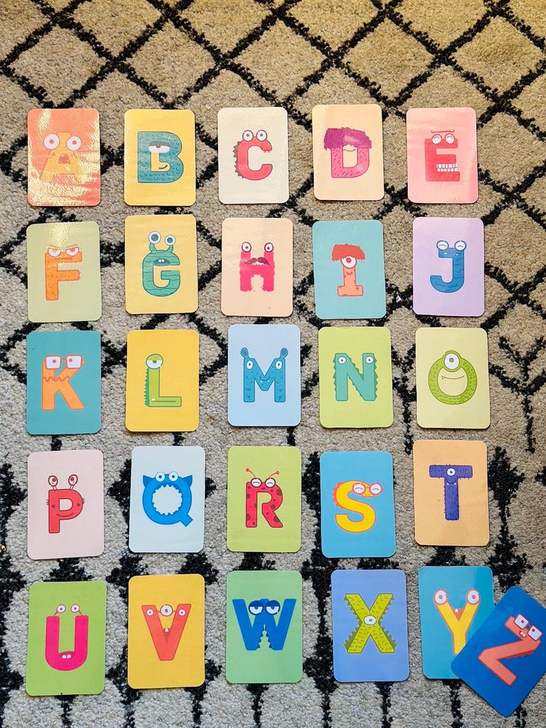 Monster Alphabet Flashcards – Printable ABC Learning Cards (PDF) - Etsy