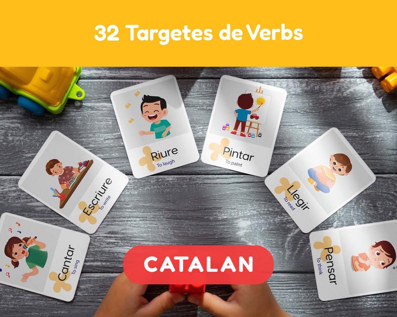 32 Catalan Verbs Flashcards With English Translation, for Language ...