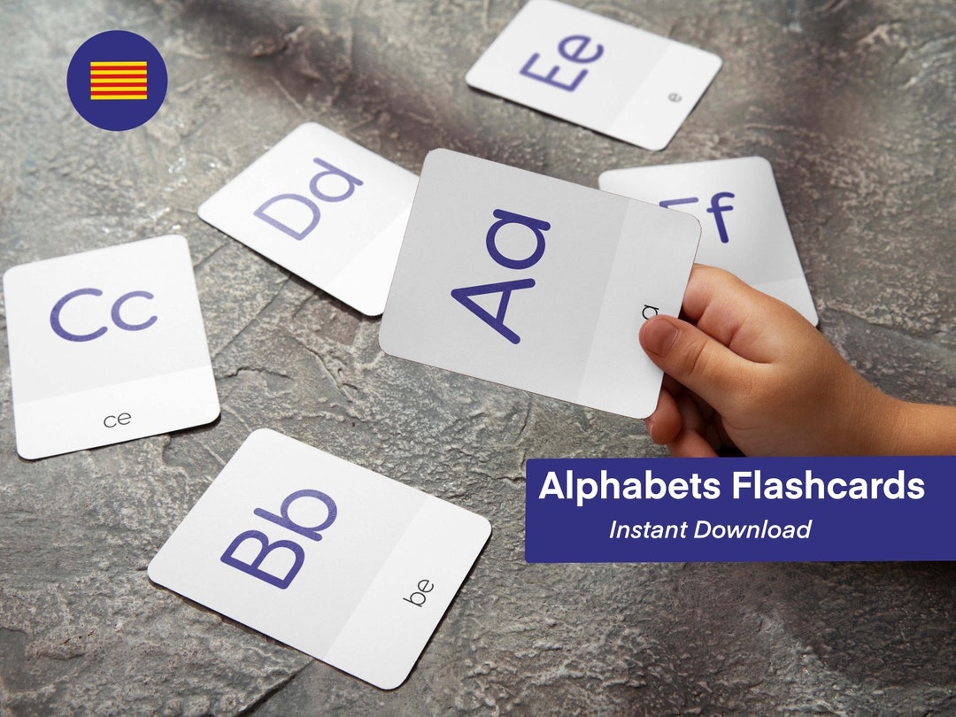 Catalan Alphabets Flashcards With Pronunciation , Printable Montessori ...