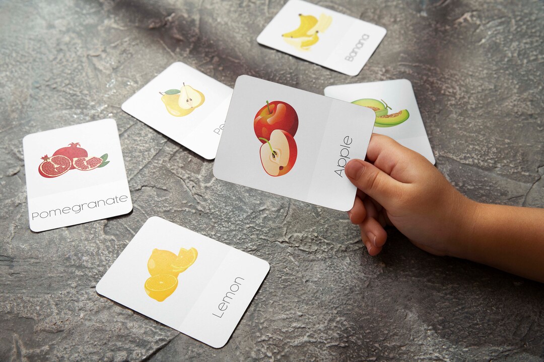 Fruits Names Flash Cards for Digital Download: Vibrant, Educational and ...