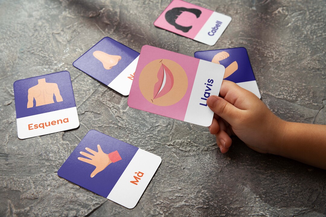 20 Tarjetas didácticas de partes del cuerpo en catalán, tarjetas ...