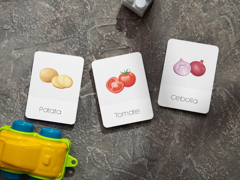 Vegetable Flash Cards – Spanish Learning, Kids Education (digital ...