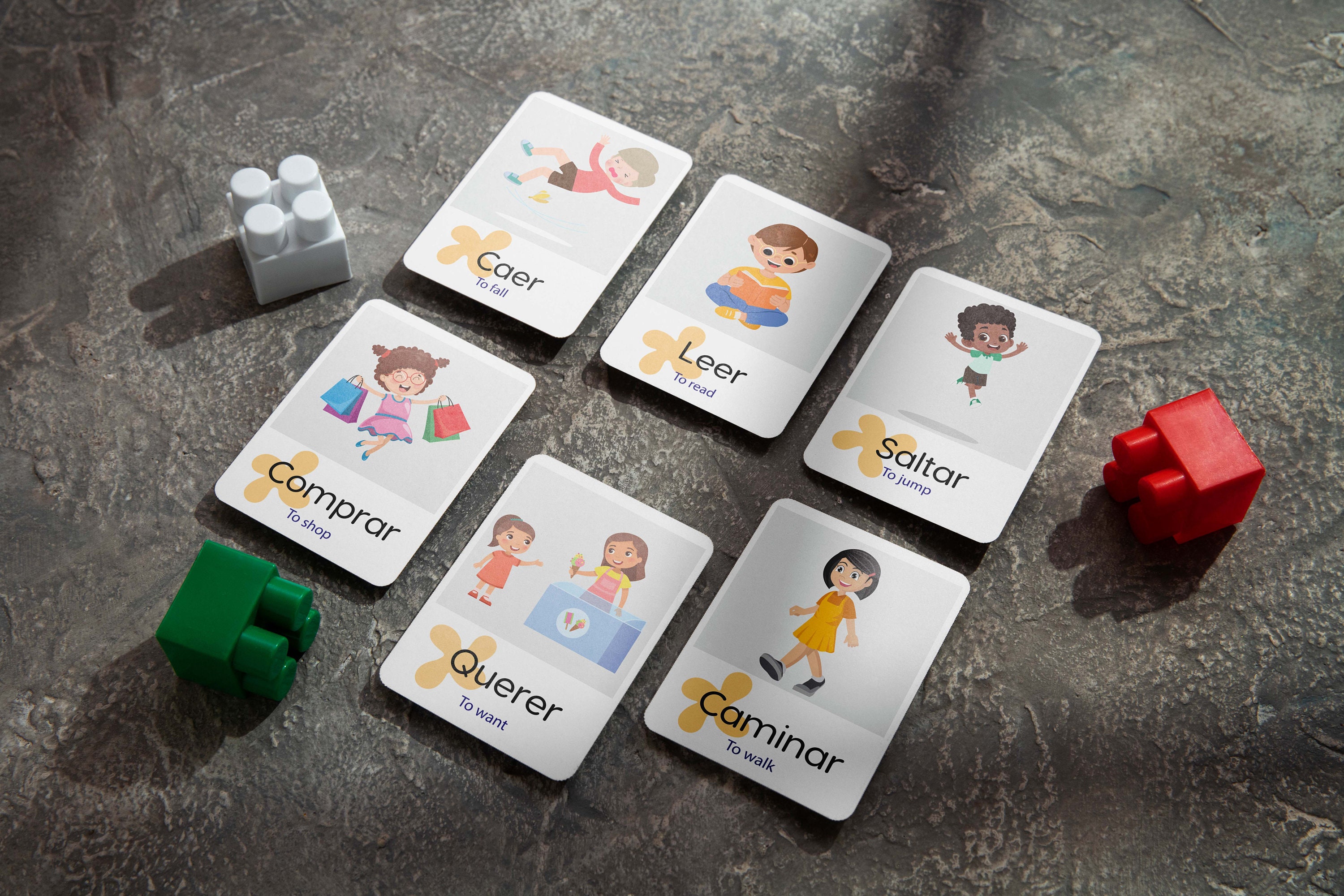 32 Spanish Verbs Flashcards With English Translation for Homeschooling ...