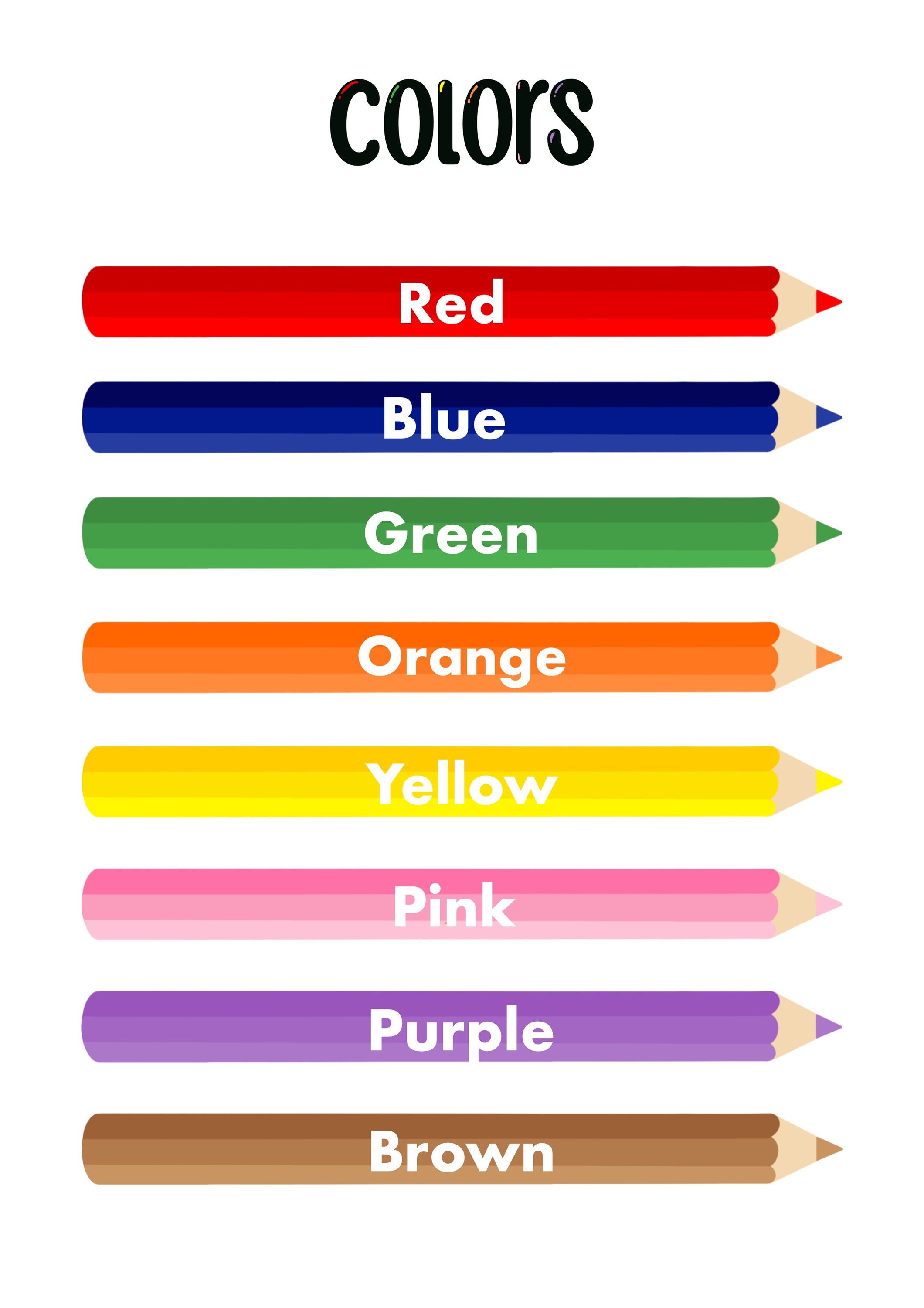3 Color Names Posters in English, Spanish & Catalan for Kids ...