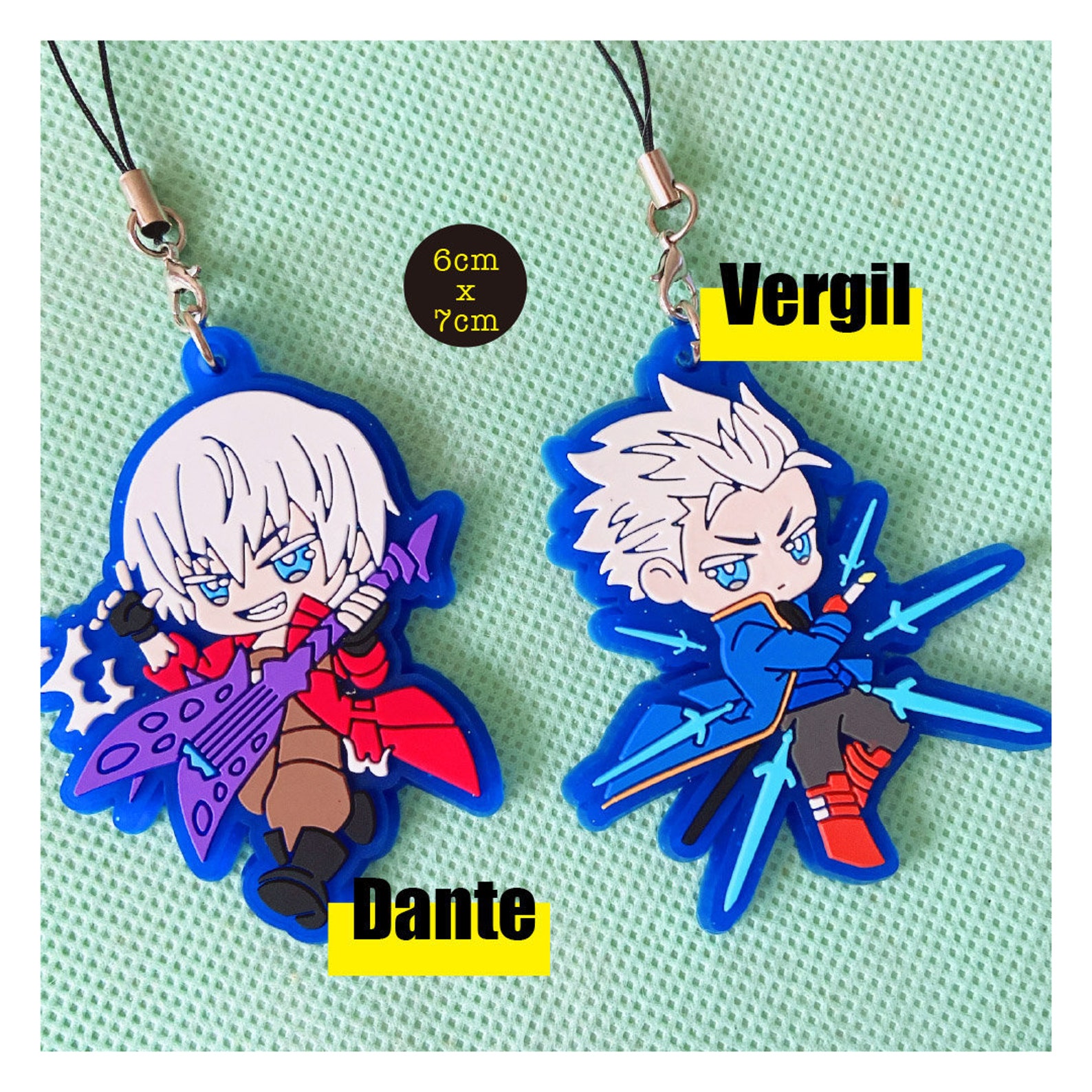 DMC Devil May Cry 3 Dante Vergil Rubber Strap keychain charm | Etsy