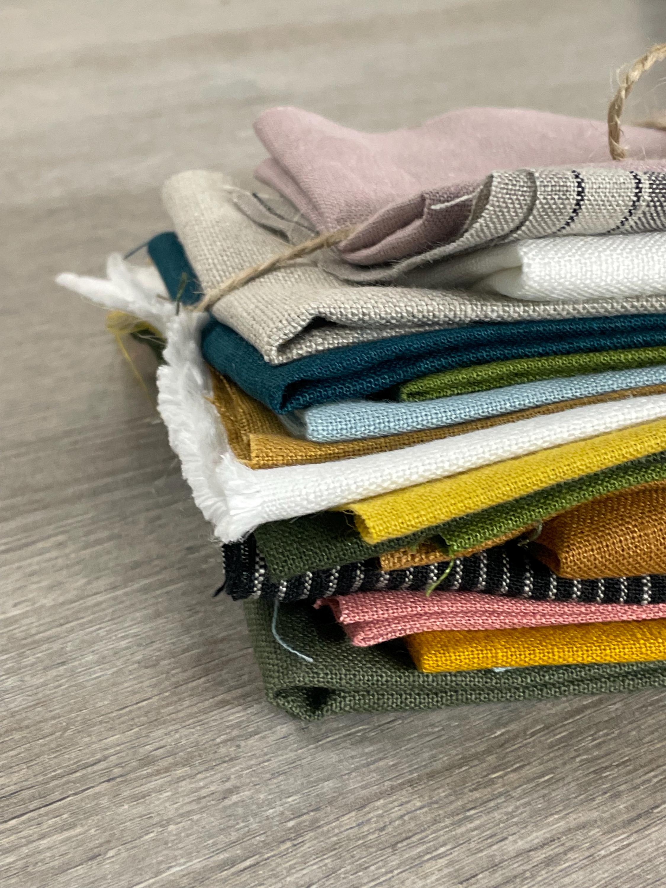 Natural Linen Scraps, Linen Scraps Bundle, Washed Coloured Linen Bundle ...