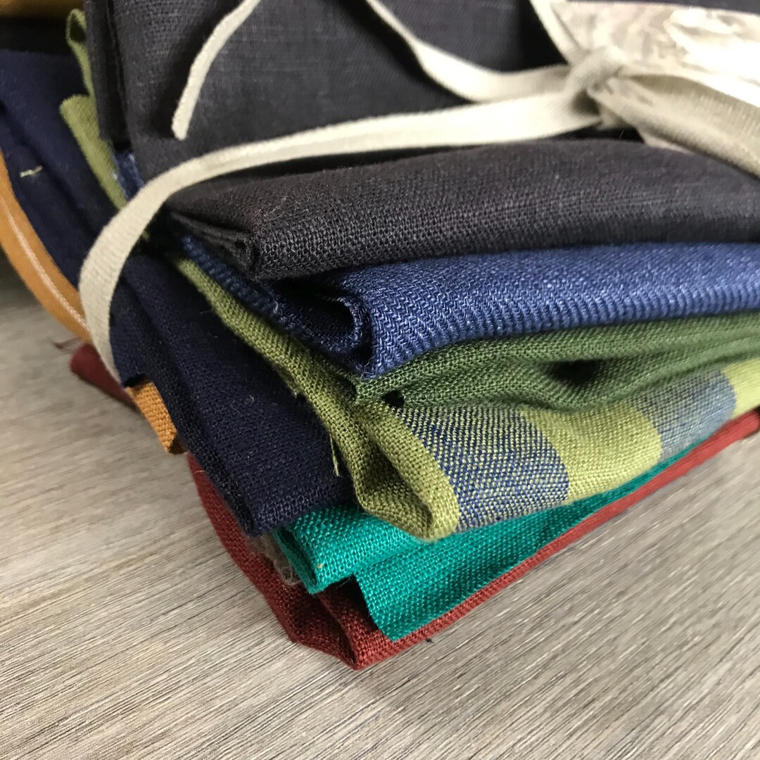 Natural Linen Scraps, Linen Scraps Bundle, Washed Coloured Linen Bundle ...