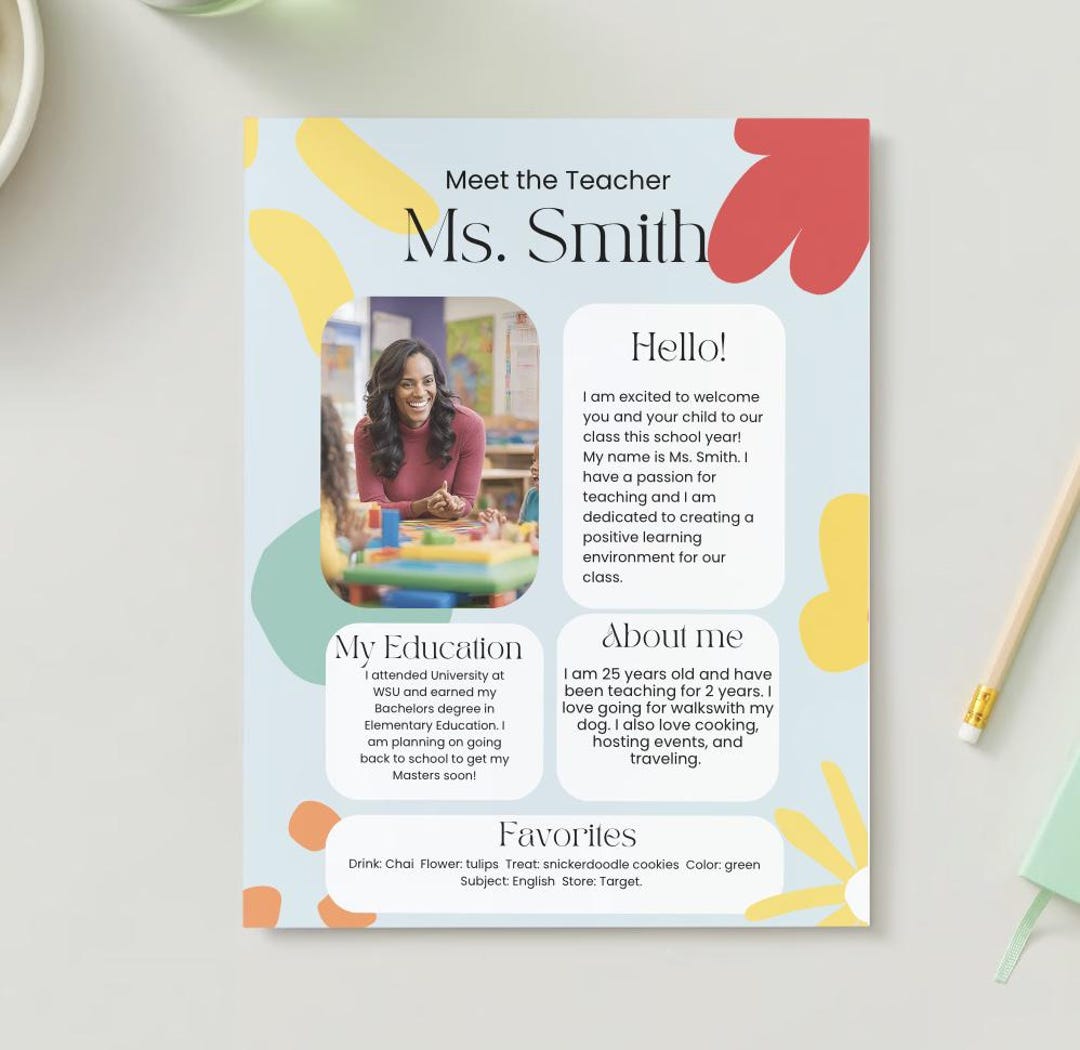 Colorful Back-to-school Meet-the-teacher Letter (editable on Canva ...