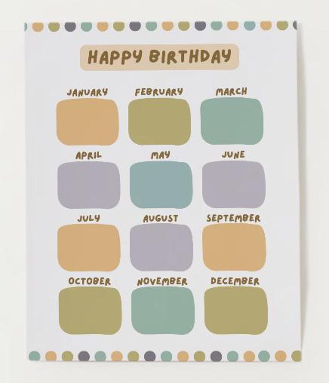 Pre-k -elementary Birthday Chart Poster - Etsy