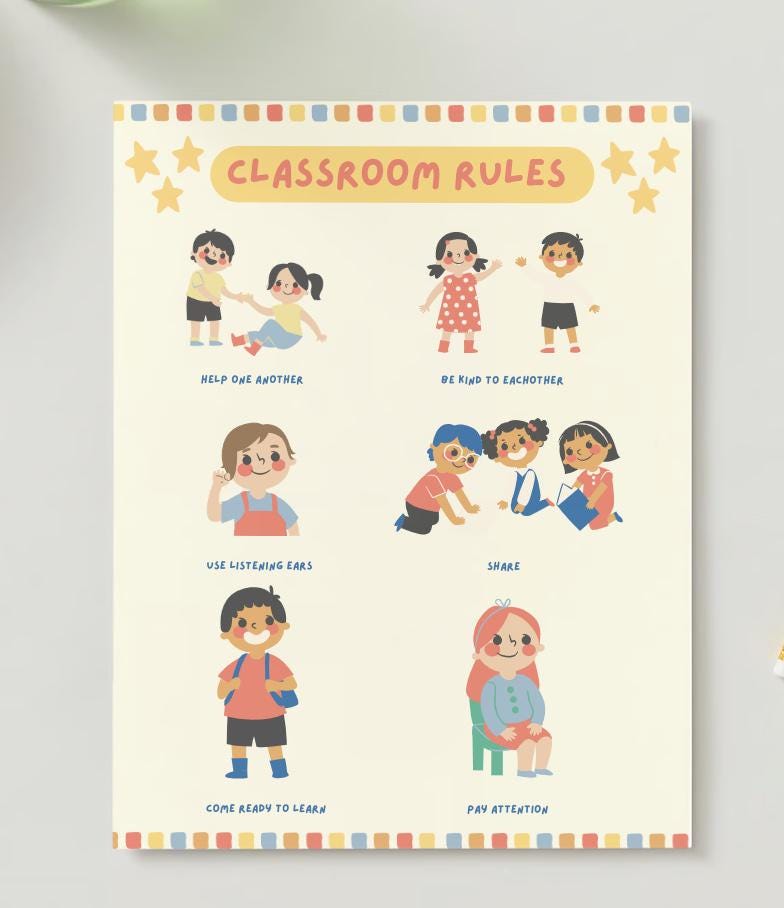 Pre-k Classroom Rules Poster - Etsy