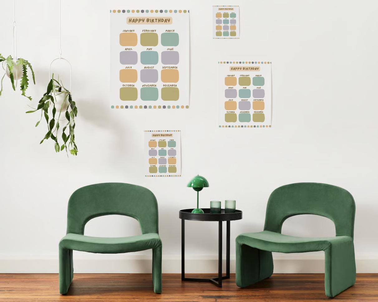 Pre-k elementary Birthday Chart Poster - Etsy