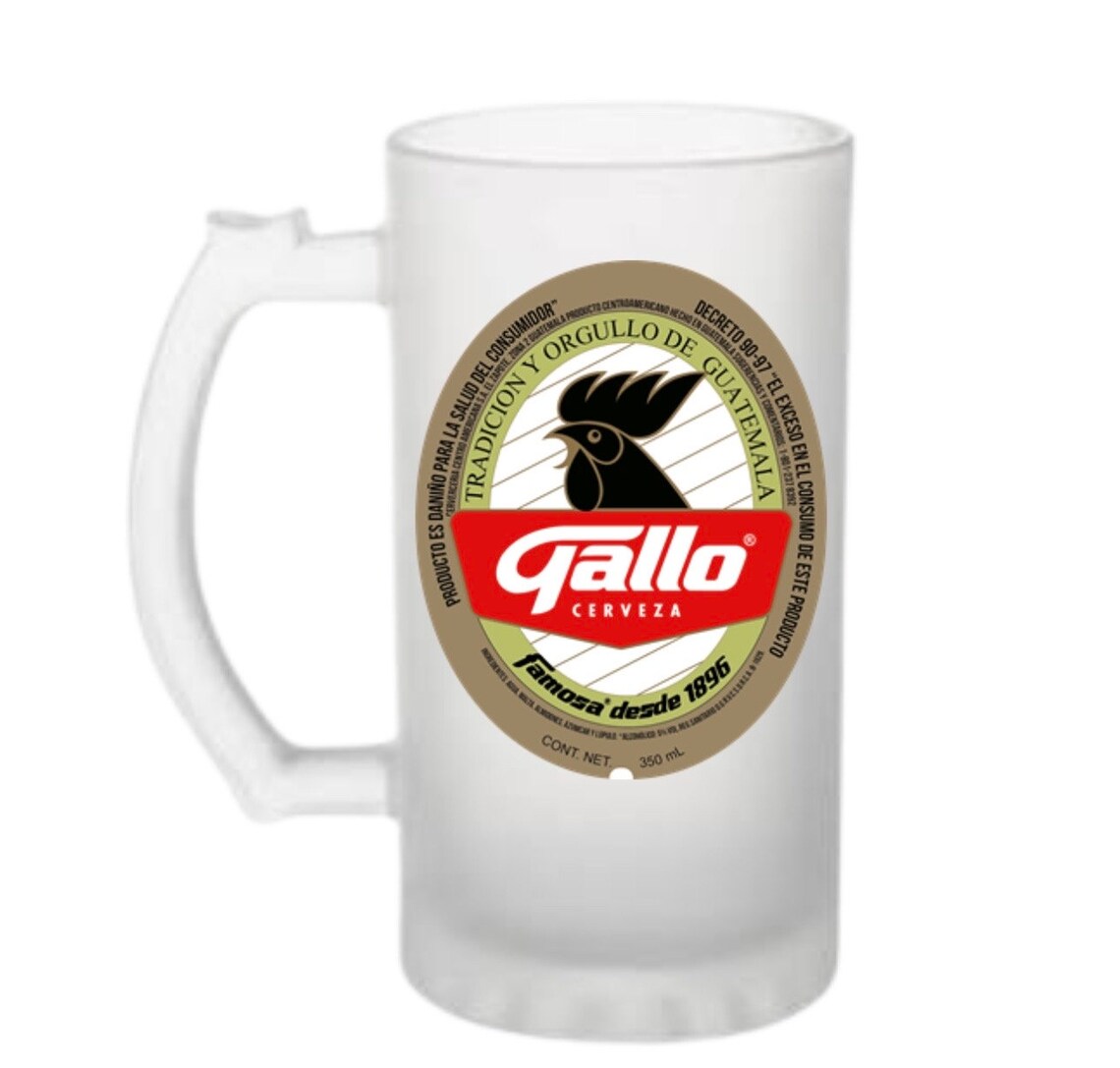 Cerveza Gallo Beer Glass 16oz , Tarro De Cerveza Gallo Guatemala 16 Oz ...