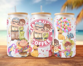 Up Movie Cartoon 16 Oz. Glass Frosted Cup - Etsy