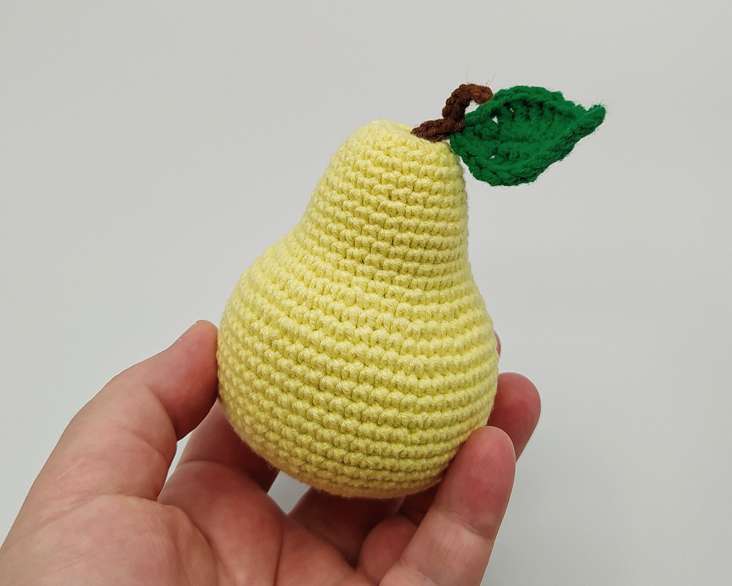 Green Pear Crochet Fruit, Soft Toy Pear, Fruit Plush, Amigurumi Food ...