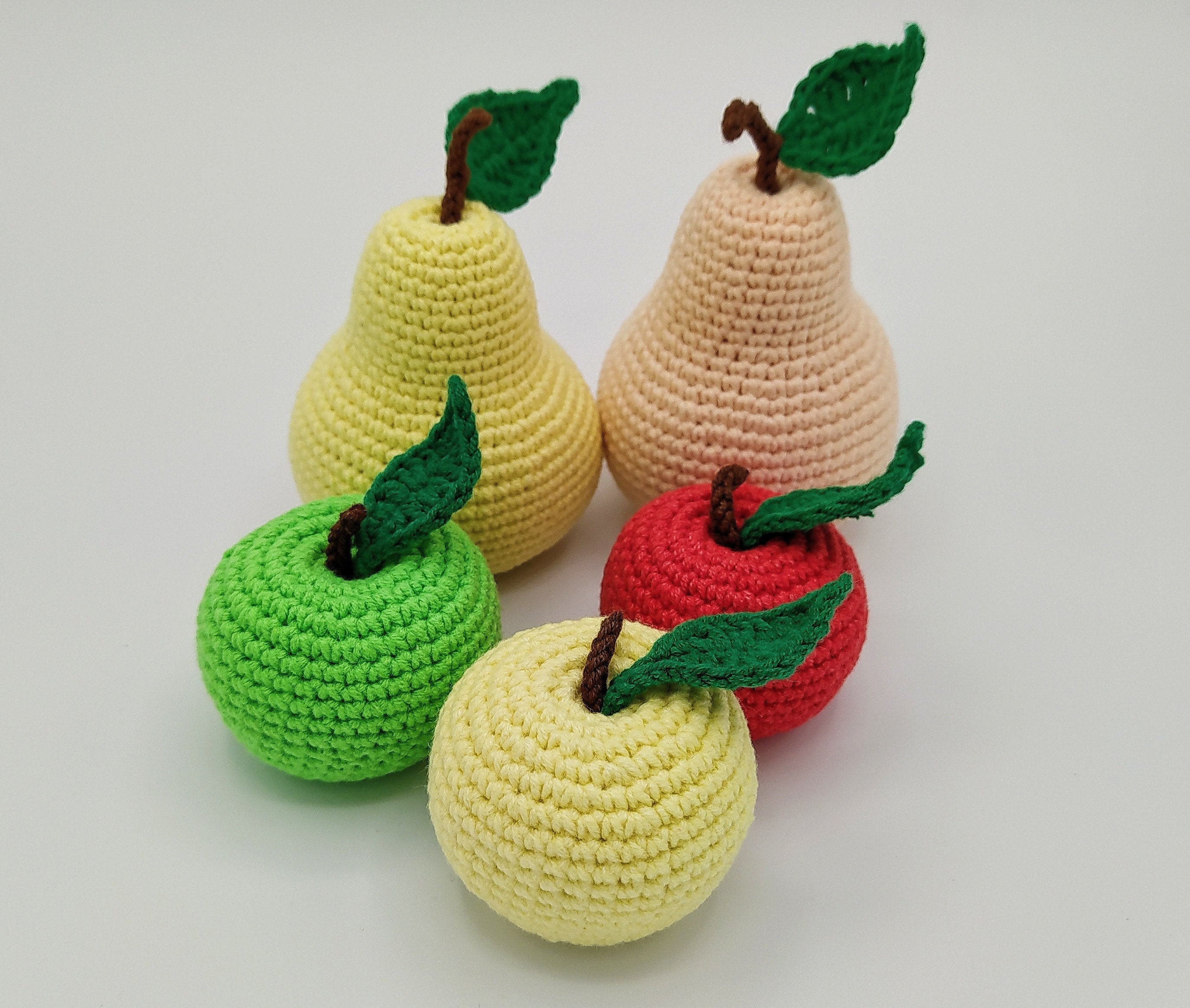 Green Pear Crochet Fruit, Soft Toy Pear, Fruit Plush, Amigurumi Food ...