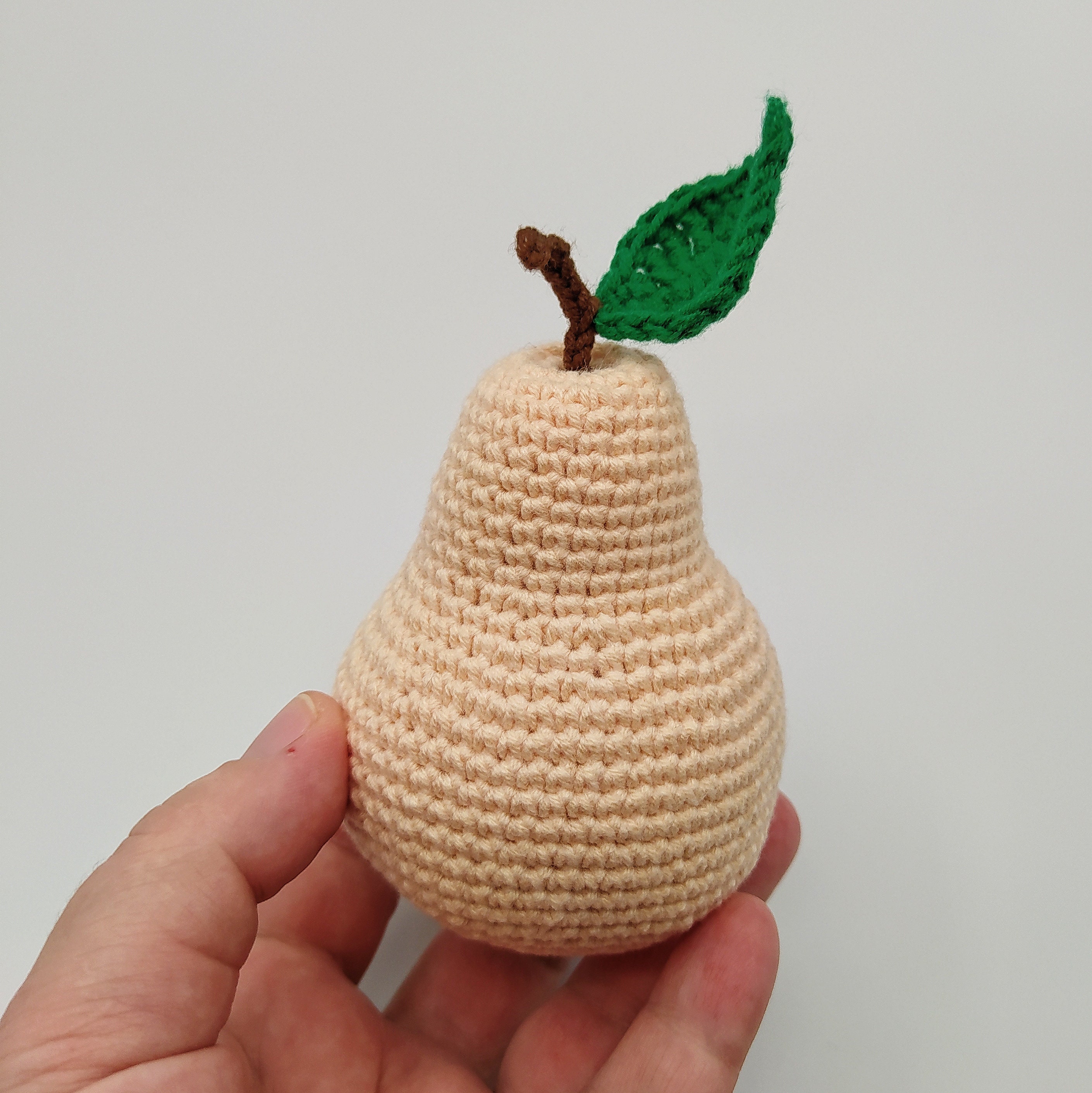 Green Pear Crochet Fruit, Soft Toy Pear, Fruit Plush, Amigurumi Food ...