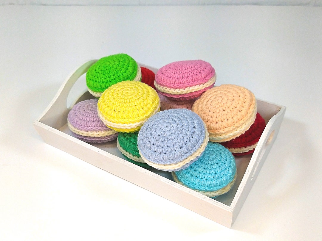 Crochet Macaroon, Amigurumi Food, French Dessert, Play Food, Crochet ...