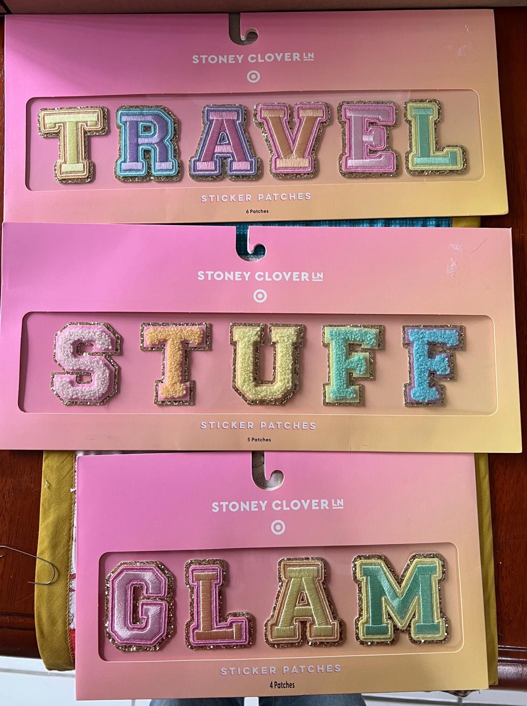 Stoney Clover Lane (MIP) Stick On/sew on Polyester Pastel Word Patches: Travel, Stuff or Glam - Etsy