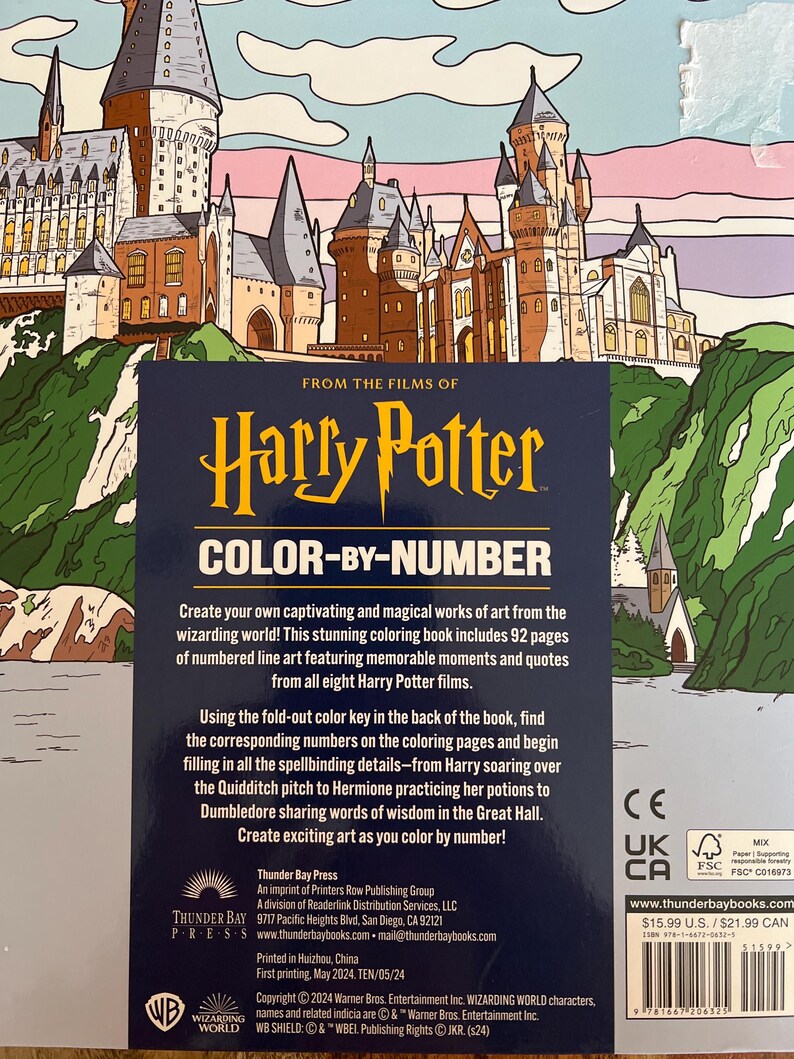Harry Potter Color-by-number by Wizarding World - Etsy