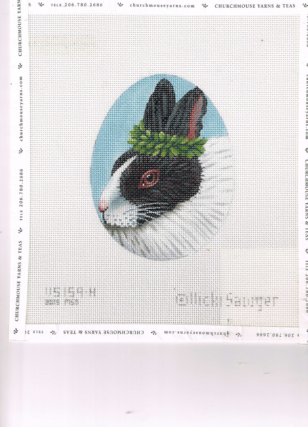OOP NEW Vicki Sawyer Hand-painted Canvas VS159H Bess Bun Egg on 18 ...