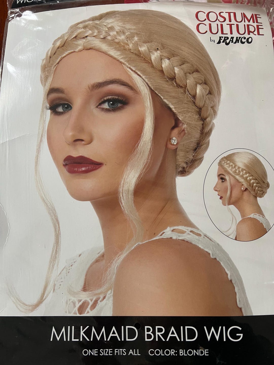Elsa-like or Milkmaid Wig (new) Blond With Braid Atop Adult Size - Etsy