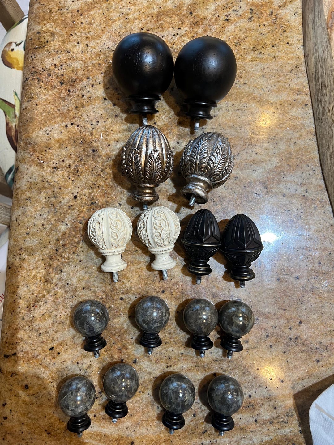 Finials: Set of 8 (16 Total) Upcycled Plastic/resin Lrg-med-small Sold ...