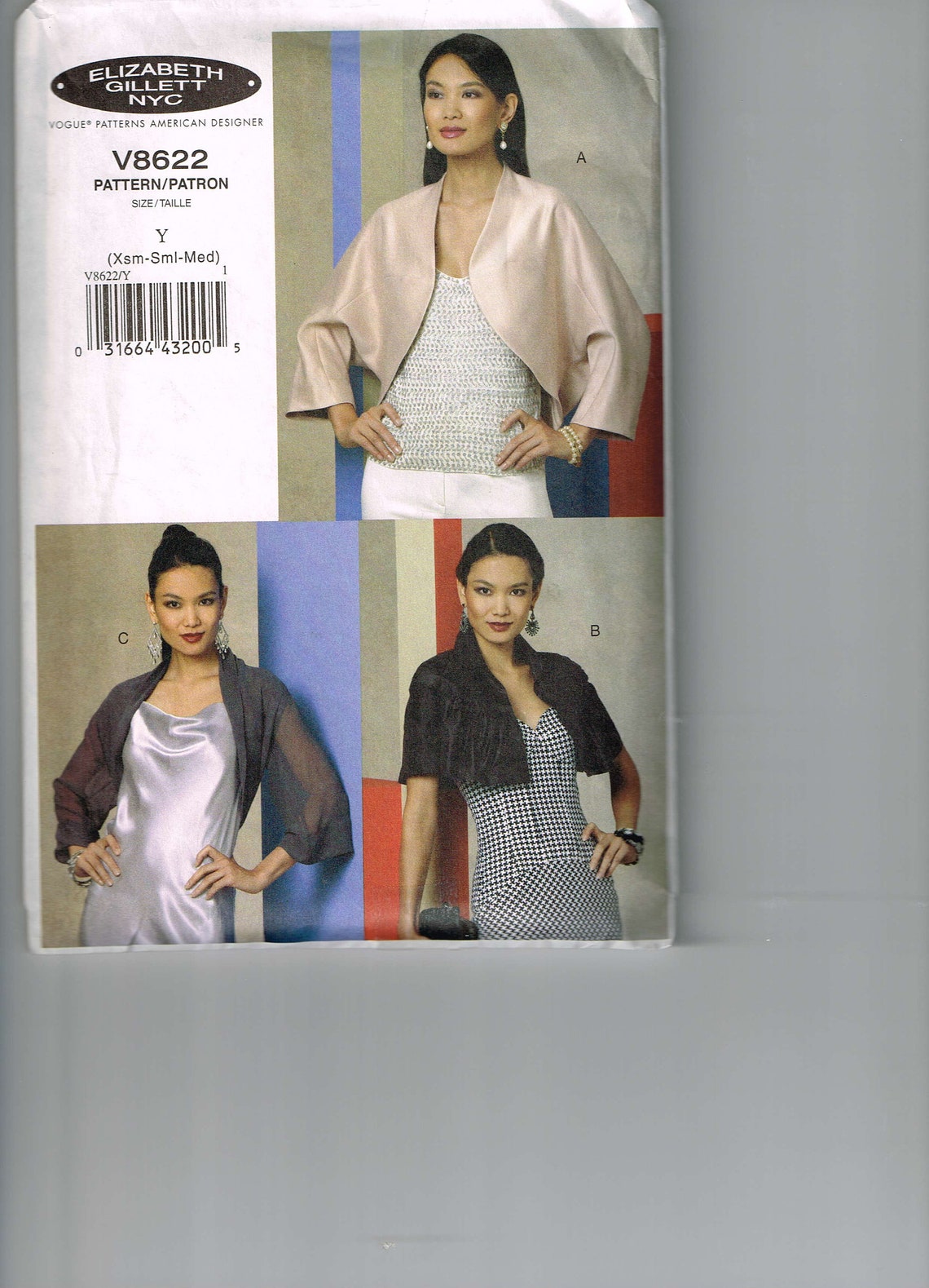 New MIP Vogue Pattern V8622 Elizabeth Gillett NYC Misses Jacket Sizes Xsm-sml-medium - Etsy