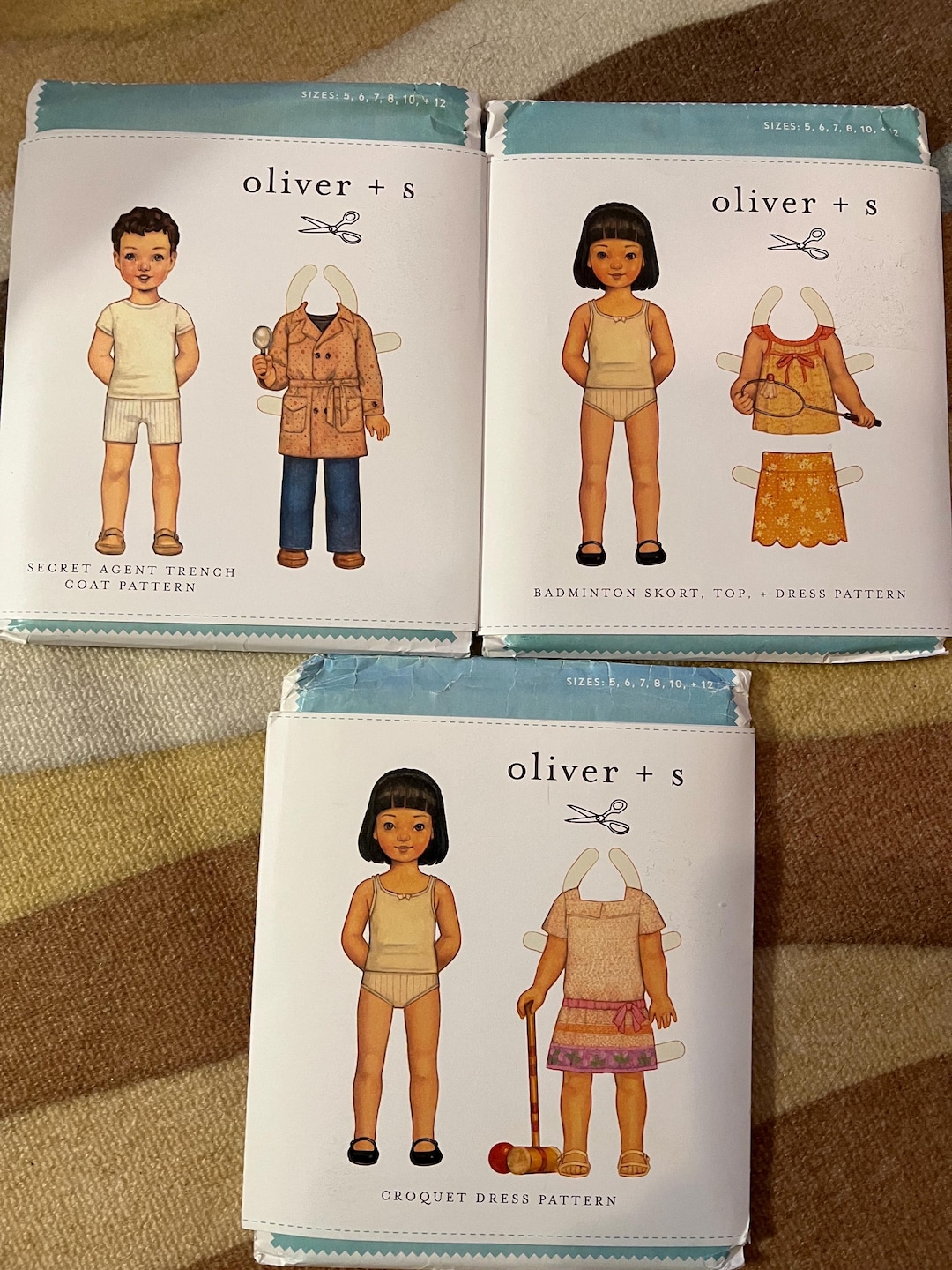 Oliver + S Children's Sewing Patterns: Skort, Dress, Trench Coat (uncut ...