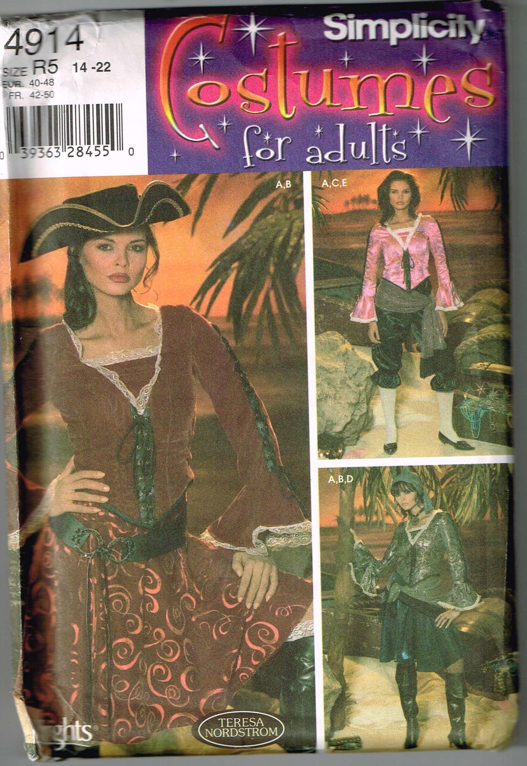 Simplicity Costumes (uncut) 4914 R5 Misses Pirate Costume Designed by ...