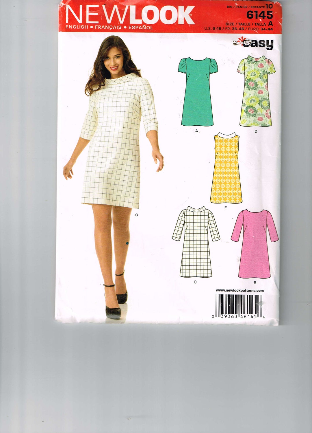 OOP New Look Pattern 6145 Misses Knee-length Shift Dress Sizes 8-18 - Etsy