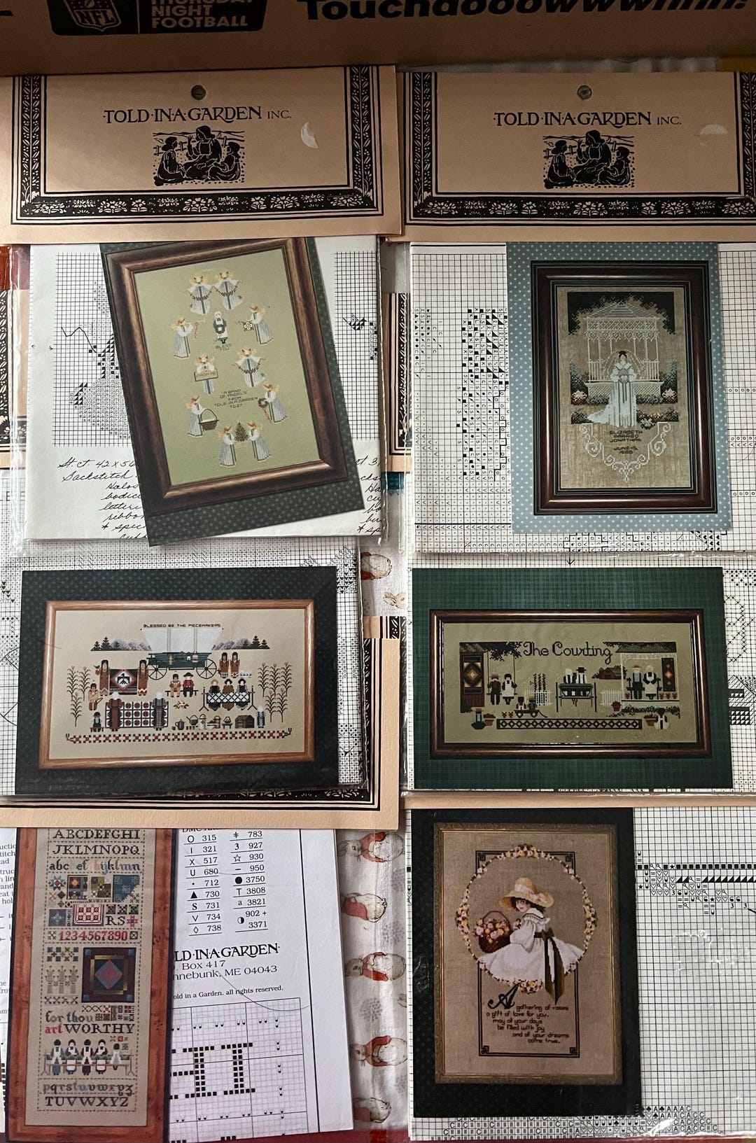 MIP Told in A Garden Cross Stitch Band of Angels, Victorian Bride ...