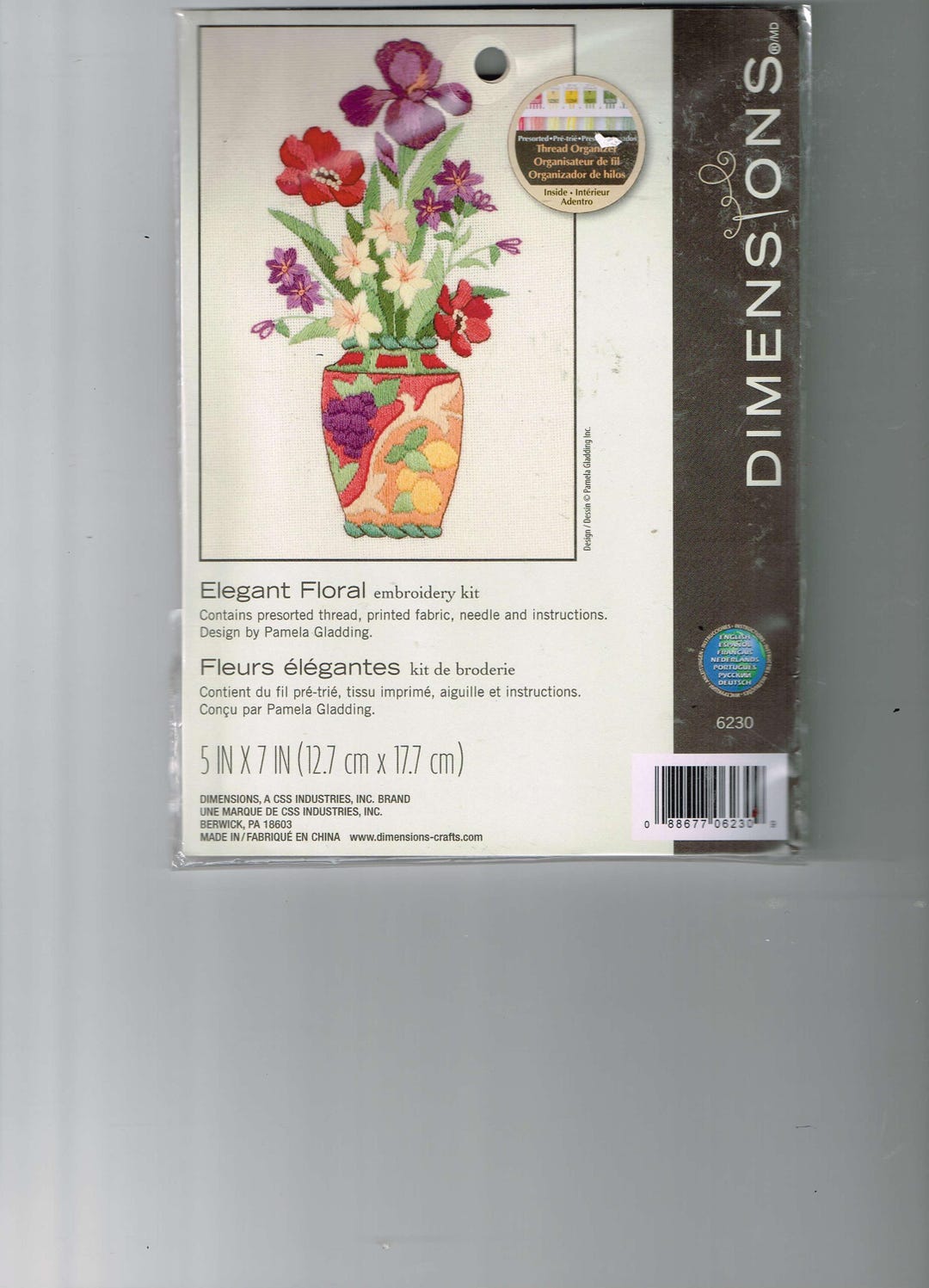 Dimensions new Elegant Floral Embroidery Kit 6230 Designed by Pamela ...