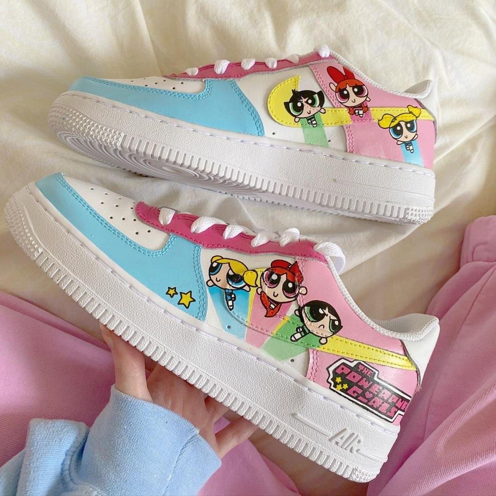 Custom Powerpuff Girls Hand Painted Shoes – Blossom, Bubbles, Buttercup ...