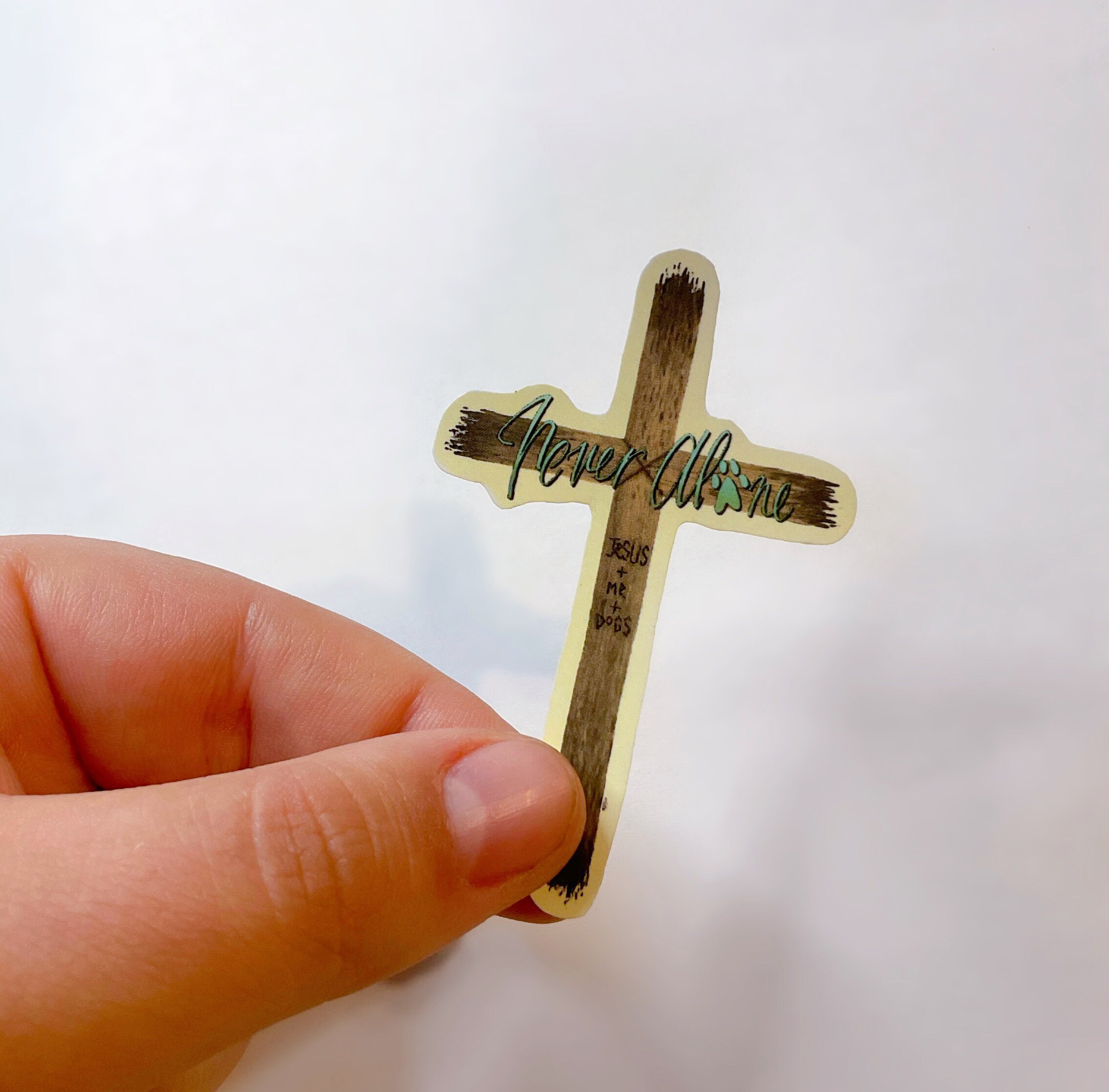 Dog Stickers Never Alone Cross. Sticker Vinyl, Waterproof Sticker for ...