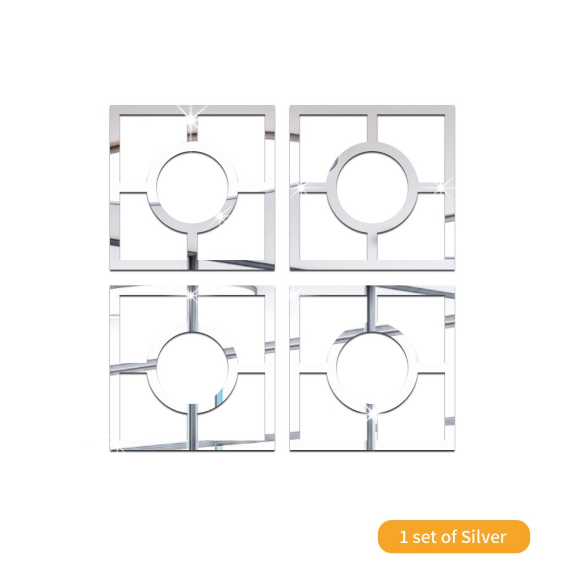 Furniture & Wall Mirror Stickers Art Geometric Non Glass | Etsy