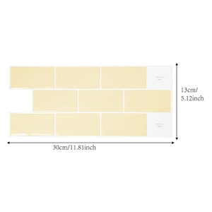 Ivory White Subway Tile Sticker Wall Tiles Decals Peel and - Etsy